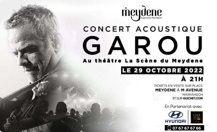Garou en Concert à Marrakech | Agenda | Portail de L'Opinion des jeunes ...